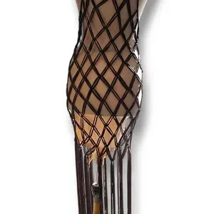 Handmade | Dresses | Chic Brown Net Overlay Dress Macrame Handmade Does ...